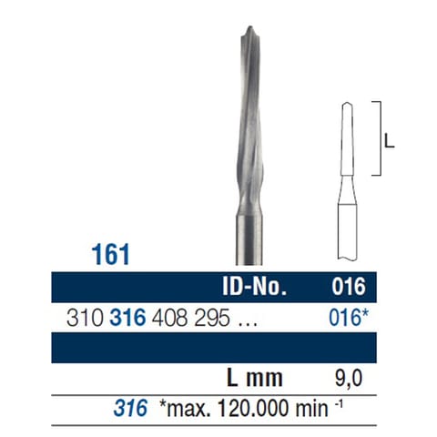 Ela Carbide Bur FG Surgical Bone Cutter Fig 161, 408 016