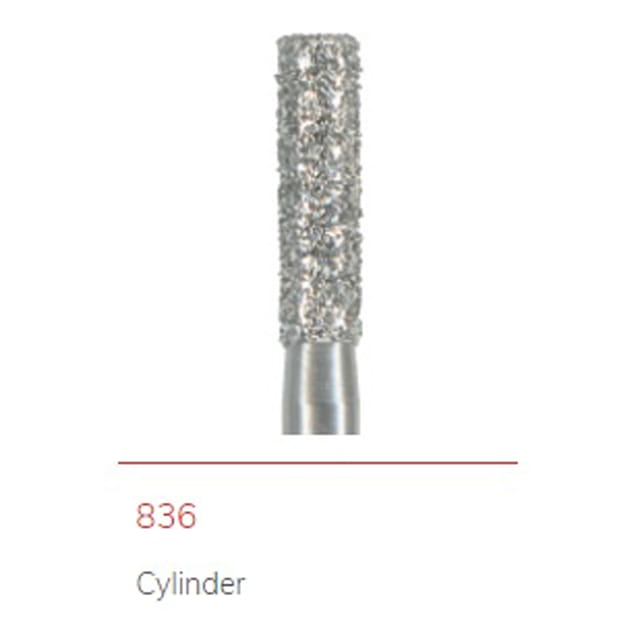 NTI Diamond Bur FG Flat End Cylinder 836 - Pack 5